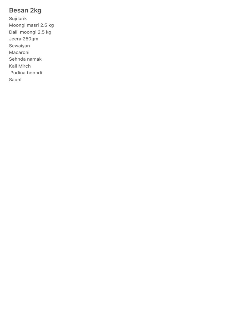 Besan 2kg | PDF