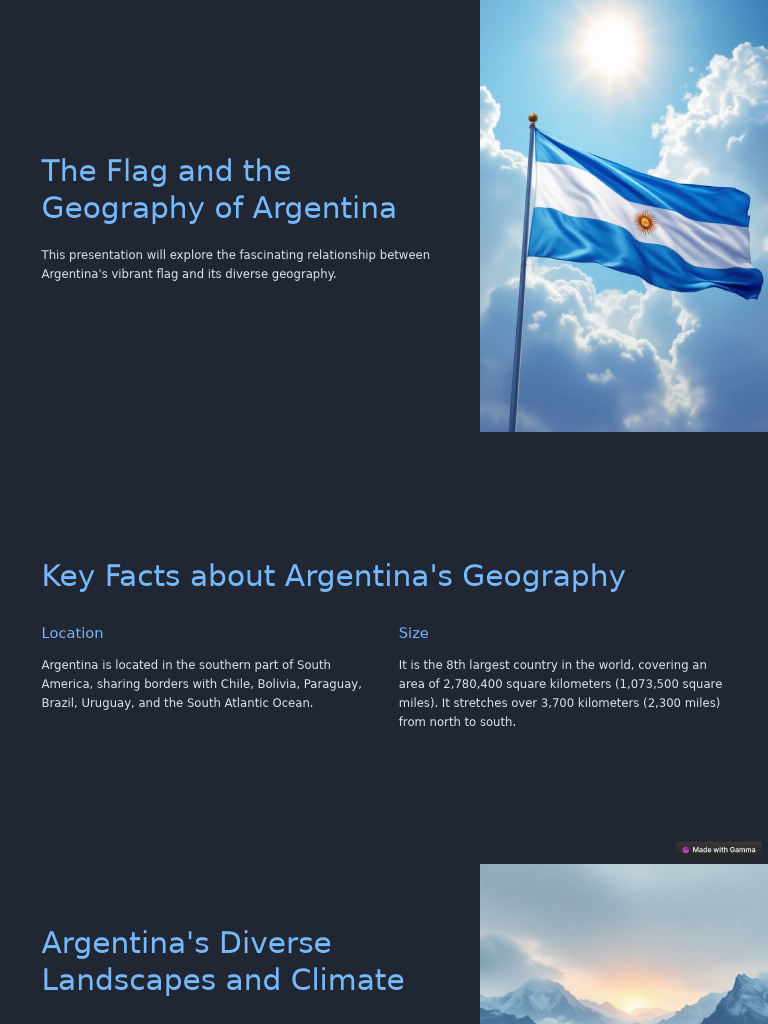 The Flag and the Geography of Argentina | PDF