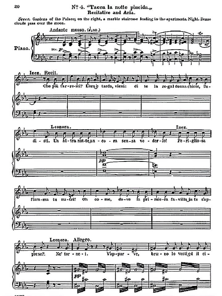 Tacea La Notte Placida | PDF