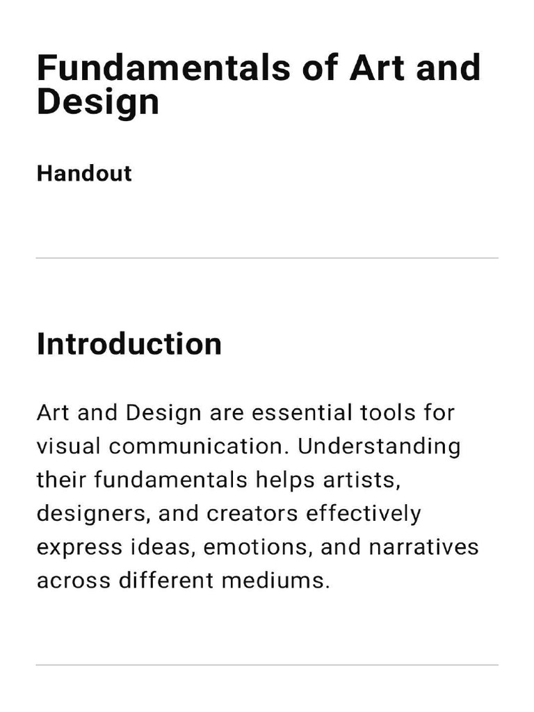 Fundamental of Art & Designs | PDF
