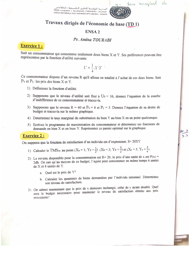 TD - 1-2-3 Eco + Correction | PDF