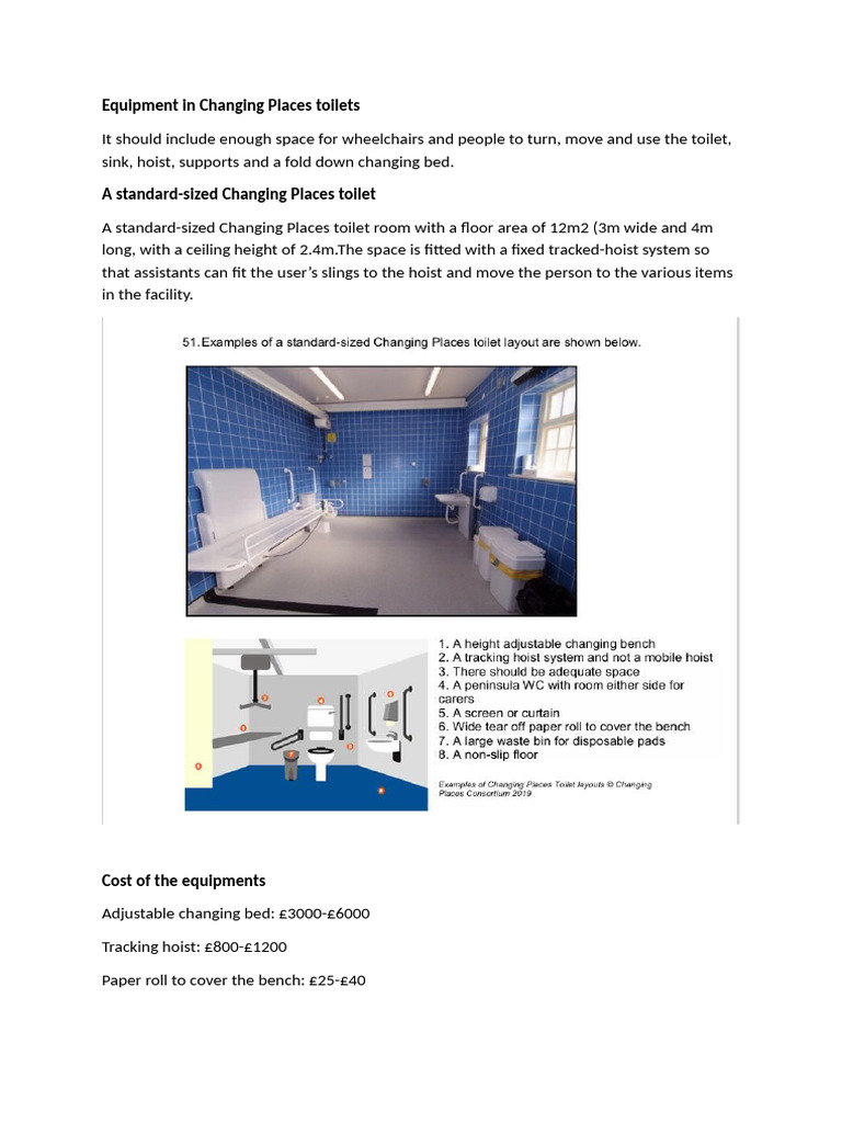 Essential Equipment for Changing Places Toilets | PDF