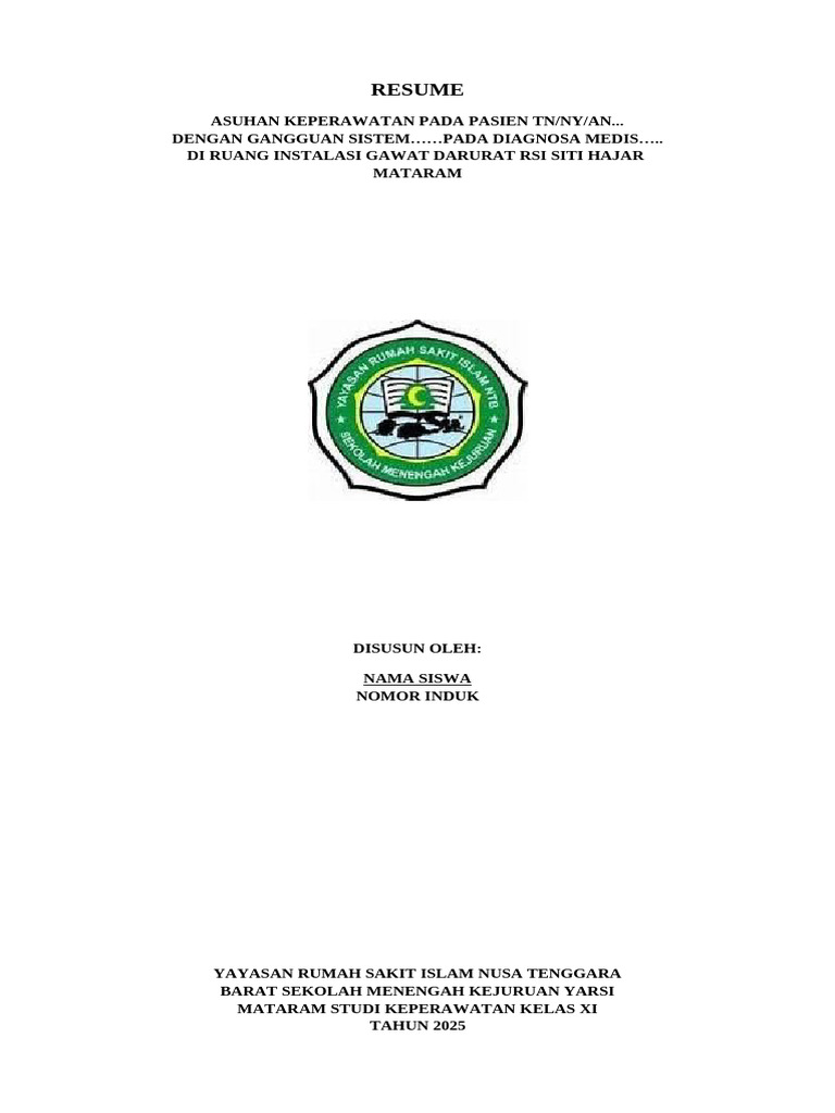 FORMAT LAPORAN RESUME | PDF