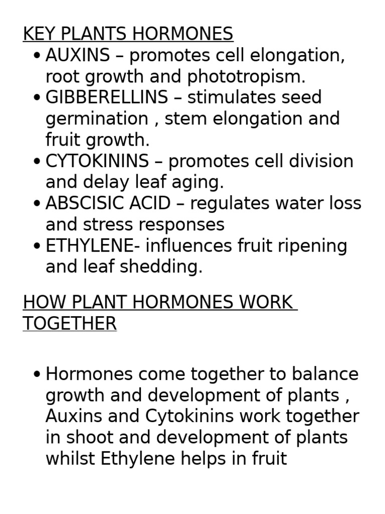 Key Plants Hormones | PDF