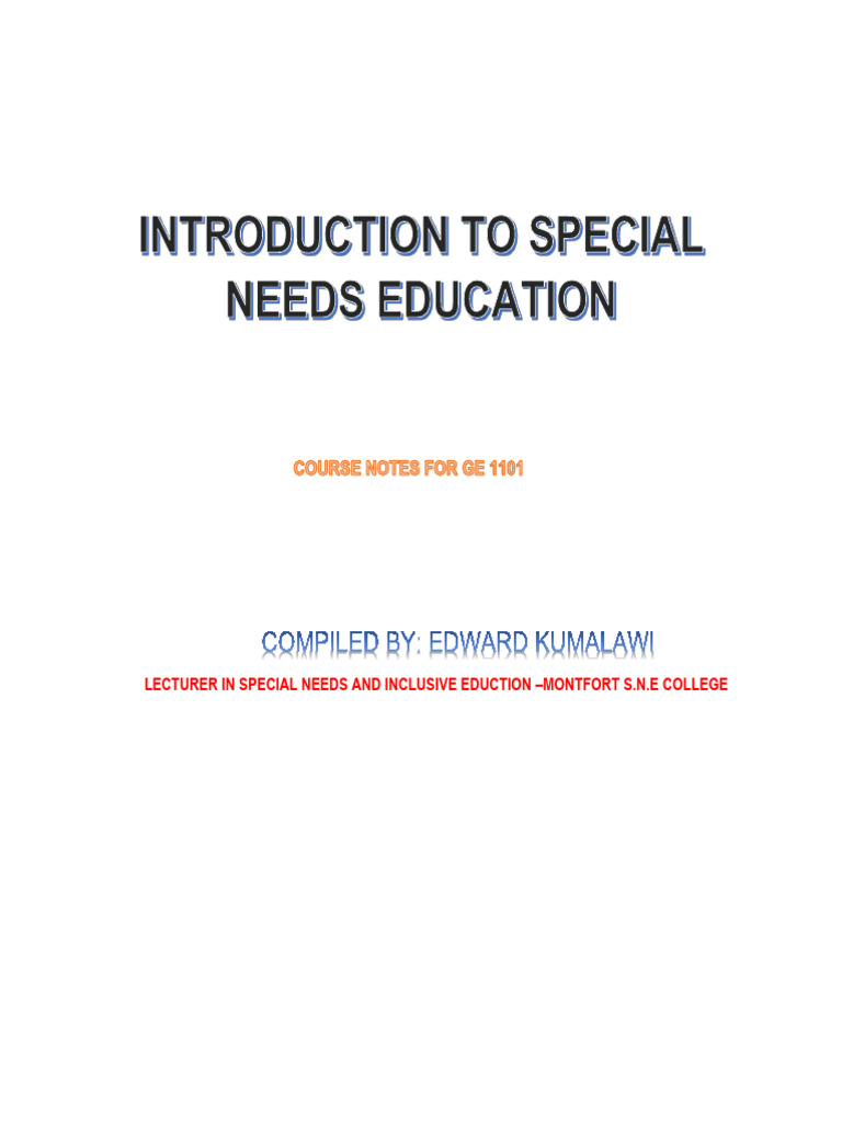 Introduction to Special Needs Education | PDF | Hearing Loss | Learning