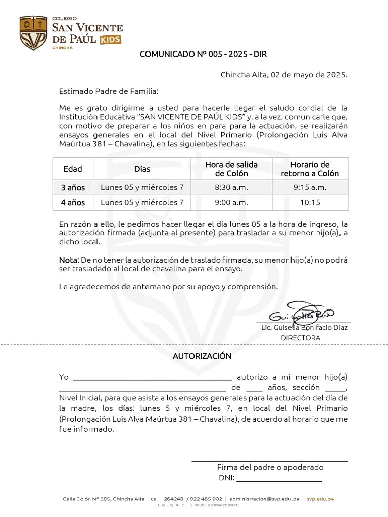 Comunicado #005 - 2025 - Dir-Autorización de Ensayos | PDF