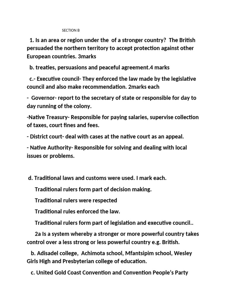 B6 History Marking Scheme Dec. 2024 | PDF | British Empire