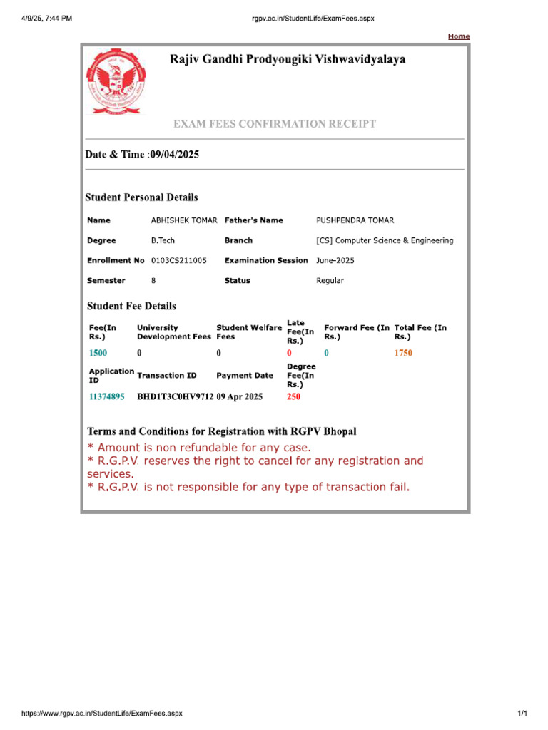 Wxam Form | PDF