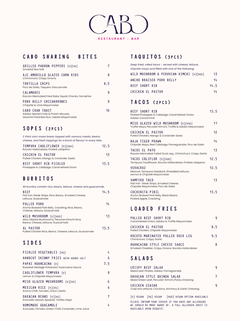 Delicious Mexican Sharing Bites Menu | PDF | Burrito | Pickling