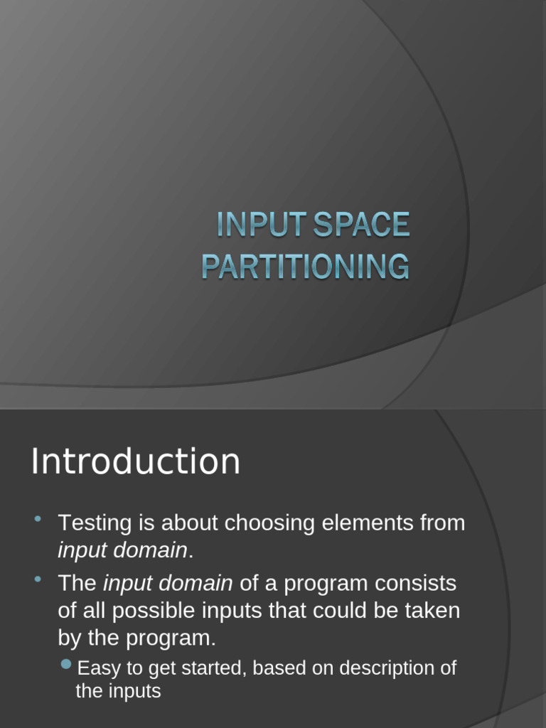 Input Space Partitioning in Testing | PDF | Parameter (Computer ...