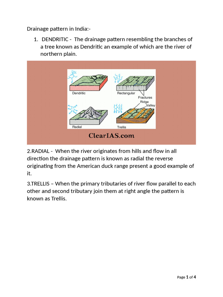 Drainage Pattern in India | PDF