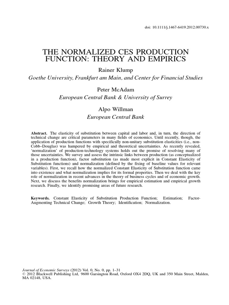 CES Production Function | PDF | Production Function | Elasticity (Economics)
