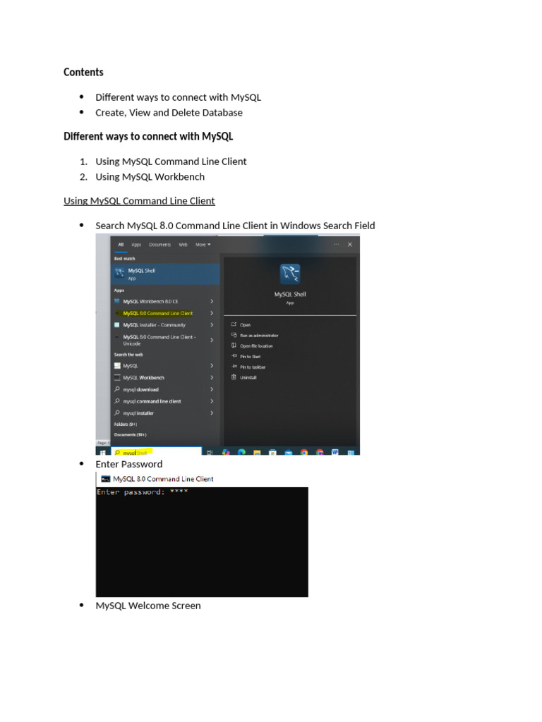 4. MySQL - Working with MySQL | PDF