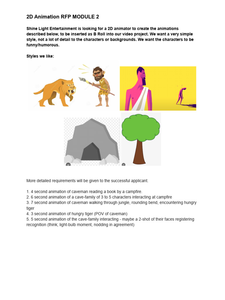 2D Animation Request For Proposal Module 2 | PDF