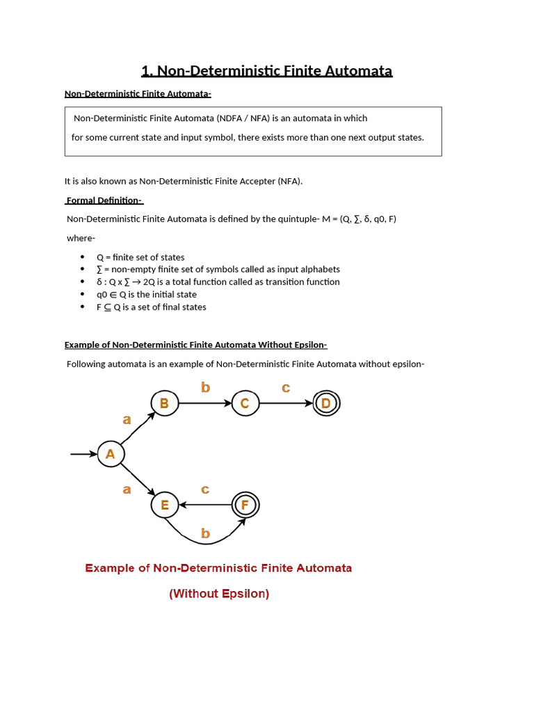 2.Non-Deterministic Finite Automata | PDF | Mathematical Logic ...