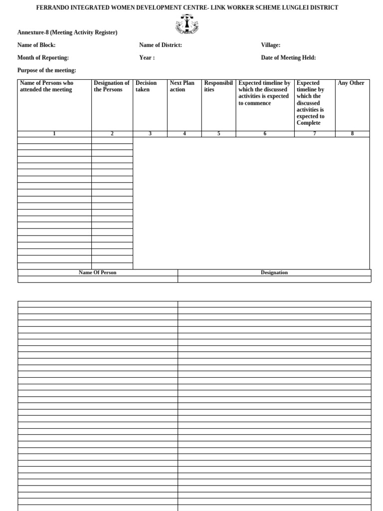 Annexture 8(Meeting Register) | PDF