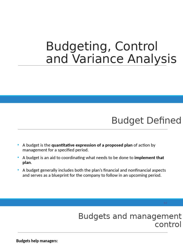 Budgeting and Variance Analysis | PDF | Budget | Variance