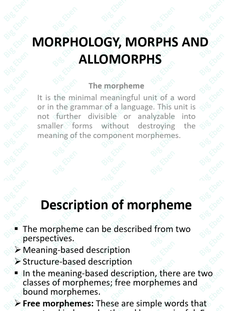 Ges 101 With Eben Morpheme | PDF | Word | Morphology