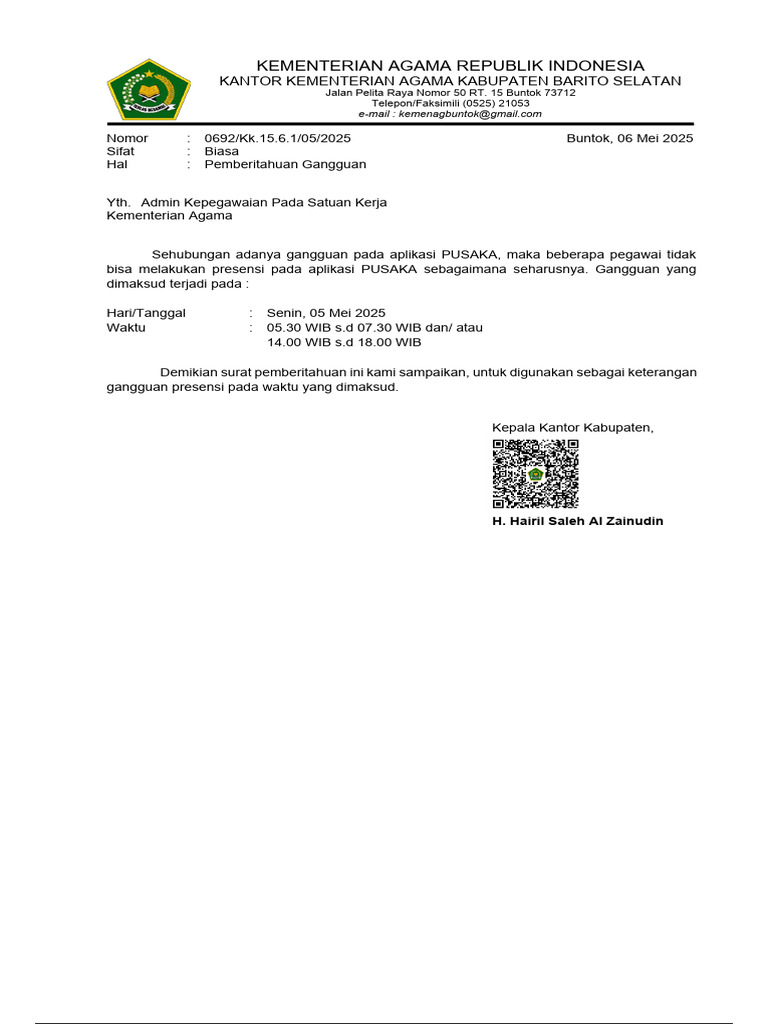 Surat Keterangan Error 05052025 | PDF