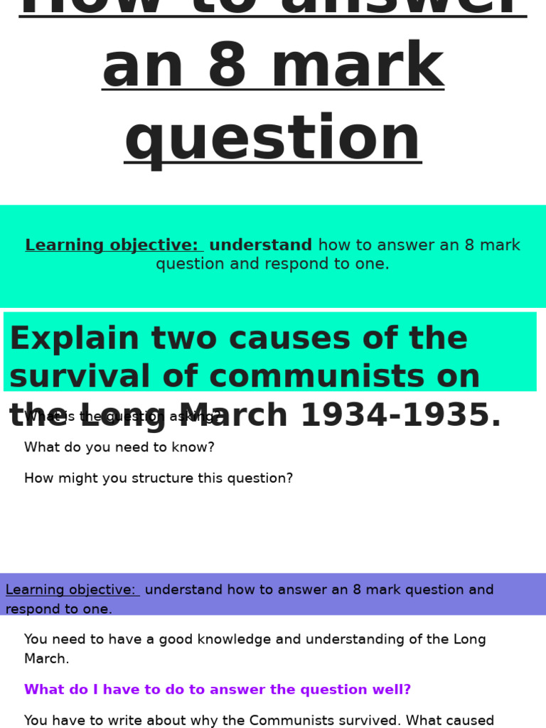 How To Answer An 8 Mark Question | PDF