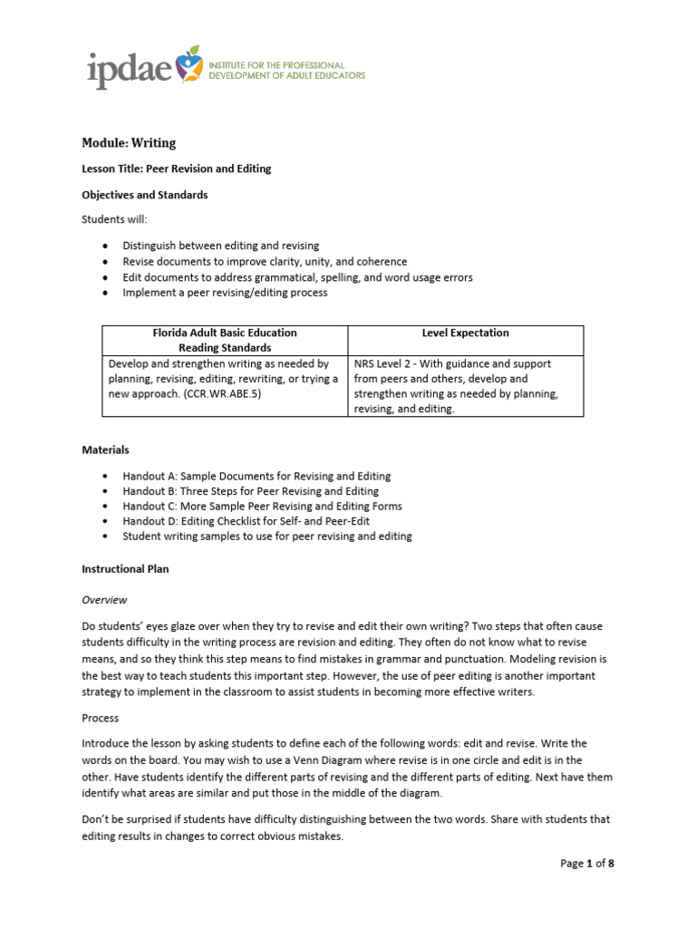 Writing Peer Revision and Editing | PDF | Punctuation | Comma