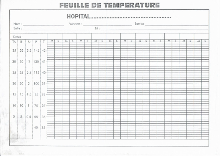 Feuille de Temperature | PDF