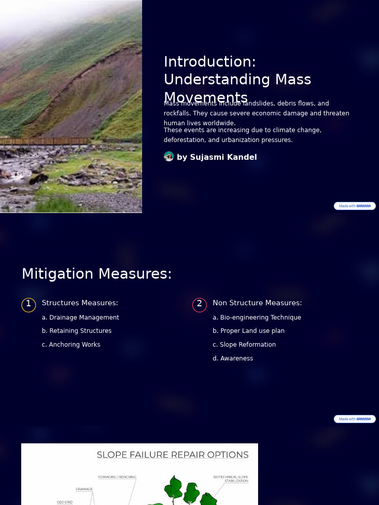 Mass Movements: Causes & Mitigation Strategies | PDF | Levee | Masonry