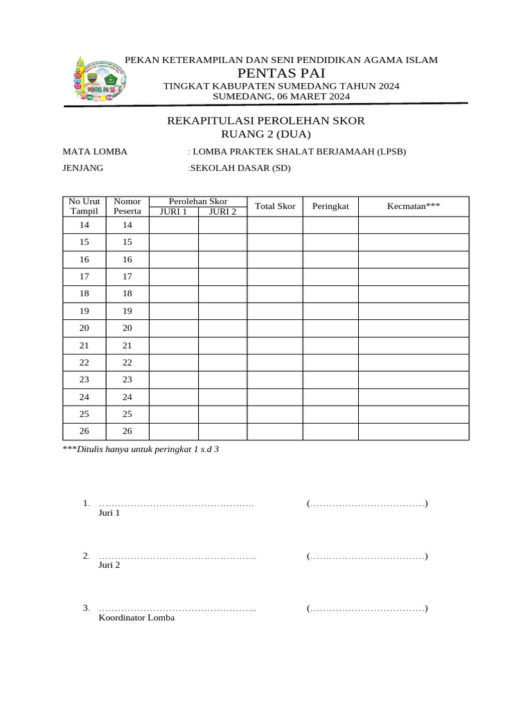 REKAPITULASI PENILAIAN | PDF