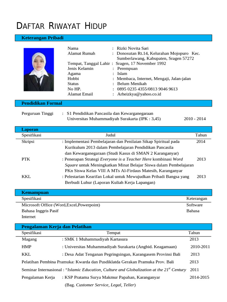 CV Rizki | PDF