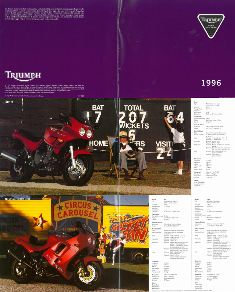 1996 Triumph Catalogo Range Italiano | PDF