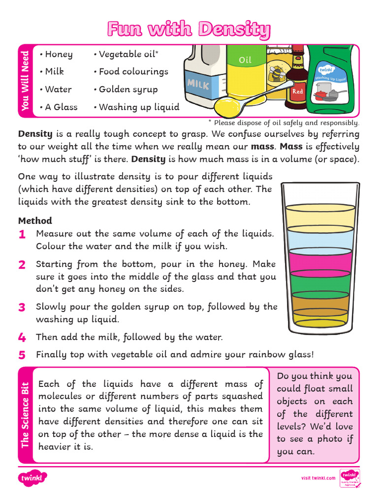 Exploring Liquid Density Experiment | PDF