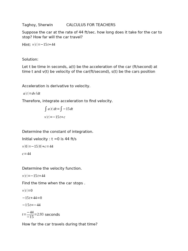 Calculus, Antiderivative, Seatwork or Activity | PDF