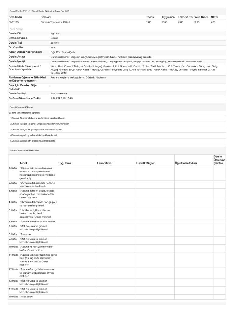 Osmanlı Türkçesine Giriş I İzlence | PDF