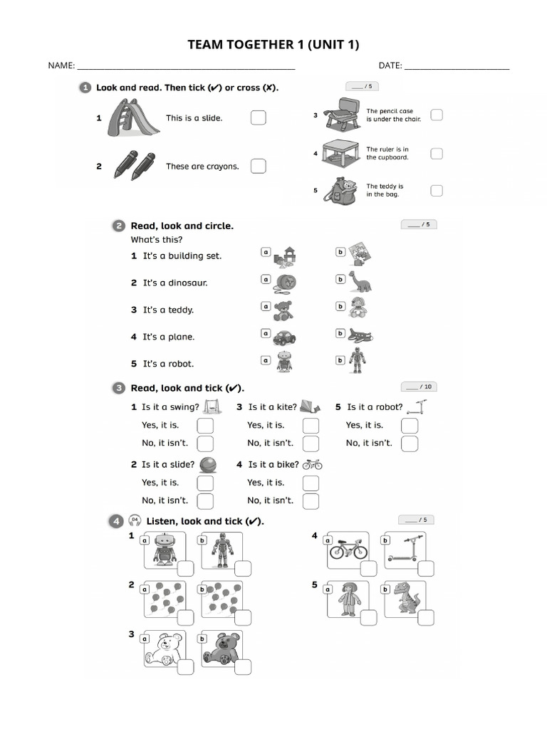 Team Together 1 (Unit 1 | PDF