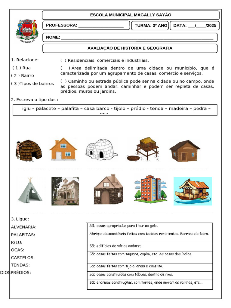 Avaliação de História e Geografia | PDF