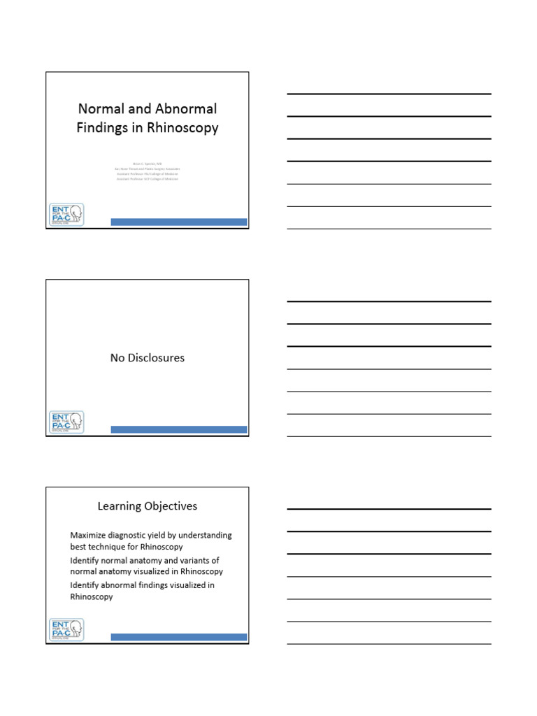 Normal and Abnormal Findings On Rhinos | PDF | Human Nose | Endoscopy