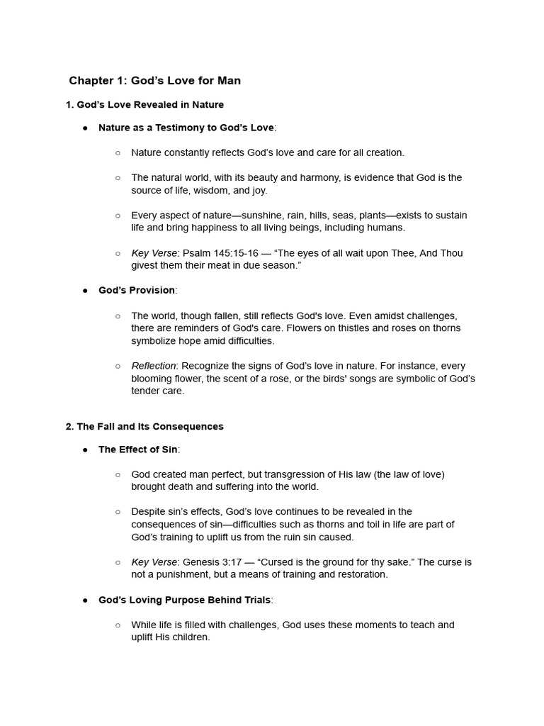 God's Love Revealed in Chapter 1 | PDF | Jesus | Love