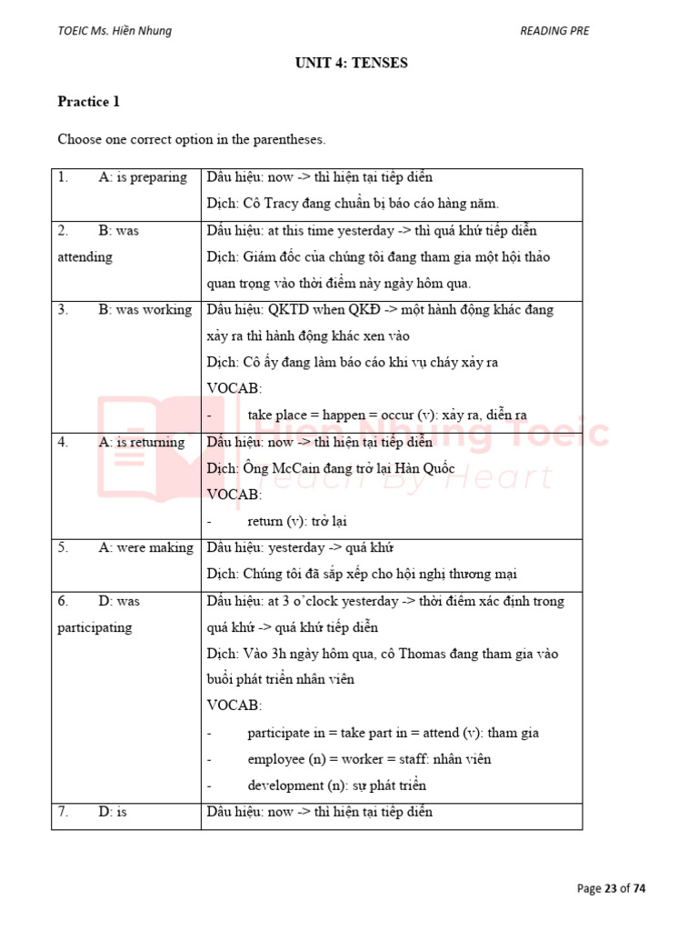 Toeic Pre Reading Unit 4 | PDF