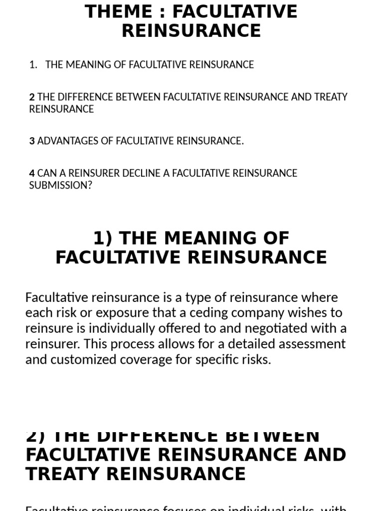 Group C - Facultative Reinsurance | PDF