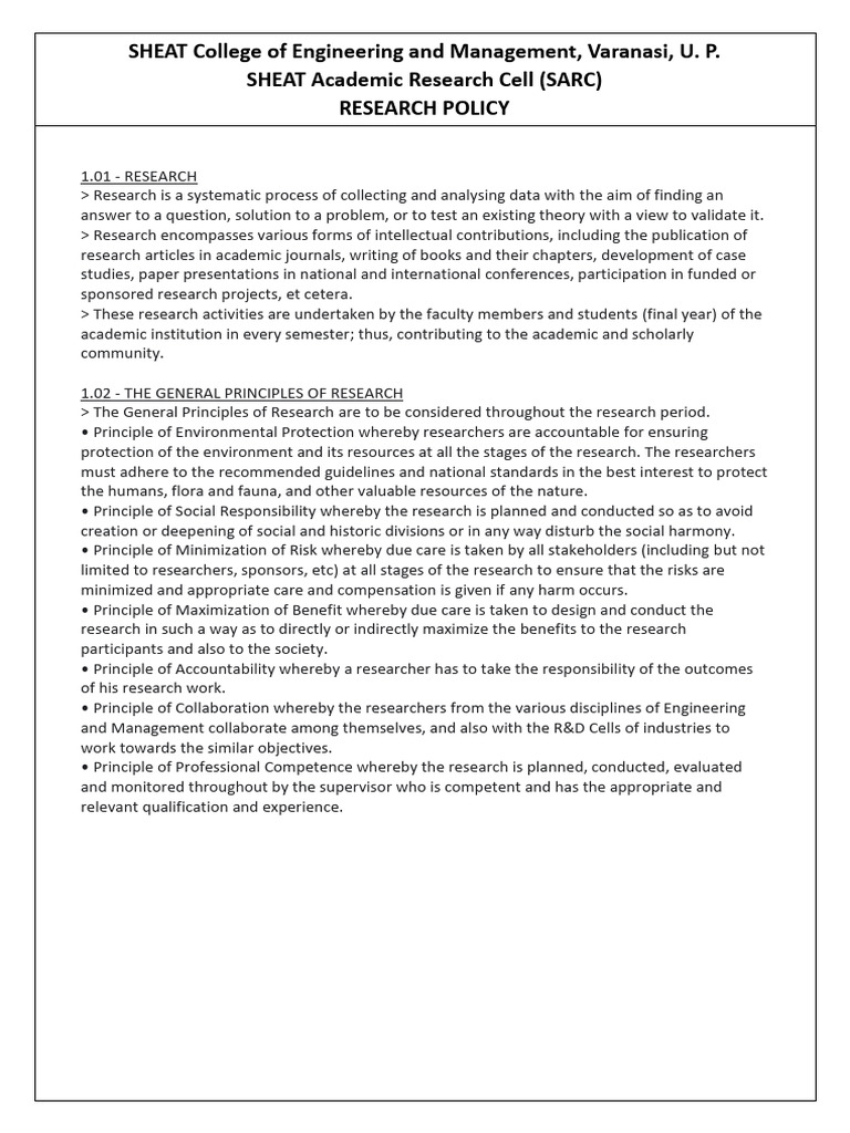 SHEAT Research Policy Overview | PDF | Plagiarism | Citation