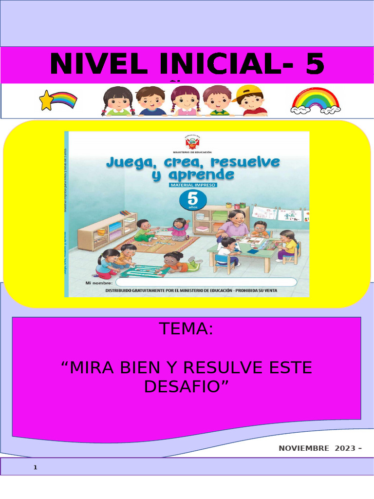 (5) Actividad Complementaria 5 Años-2 | PDF | Educación de la primera infancia | Aprendizaje
