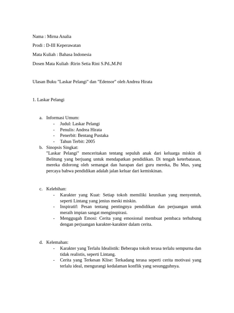 Tugas Membuat Ulasan Dari Buku | PDF