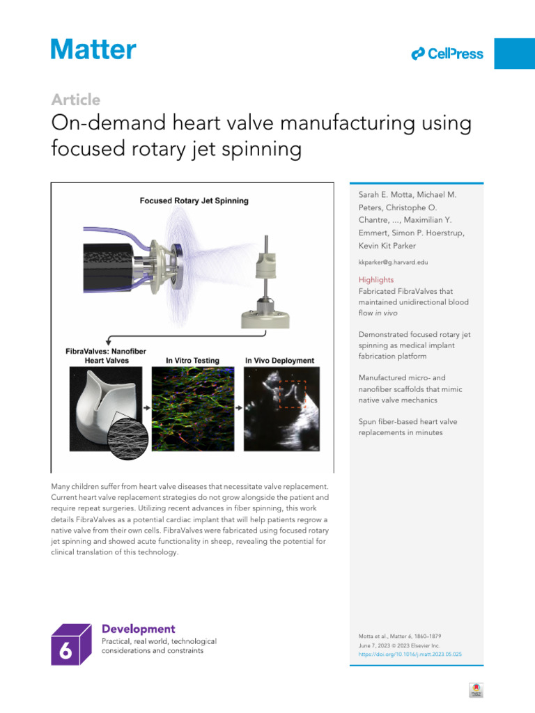 Ondemand Heart Valve Manufacturing Using Focused Rotary Jet Spinning ...