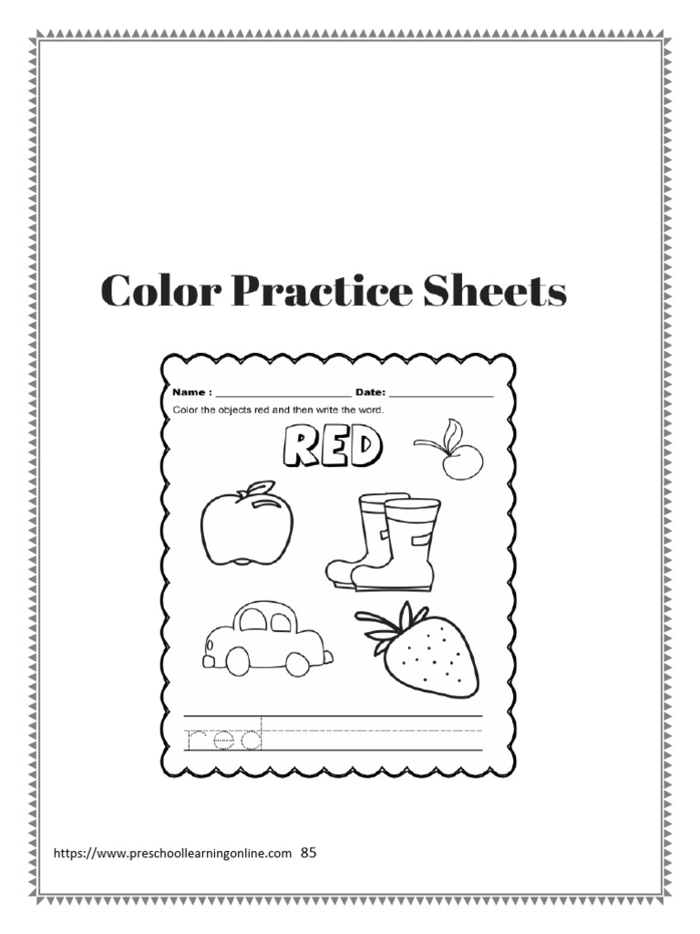 Names of Colors Word Tracing Worksheets Color Pages | PDF