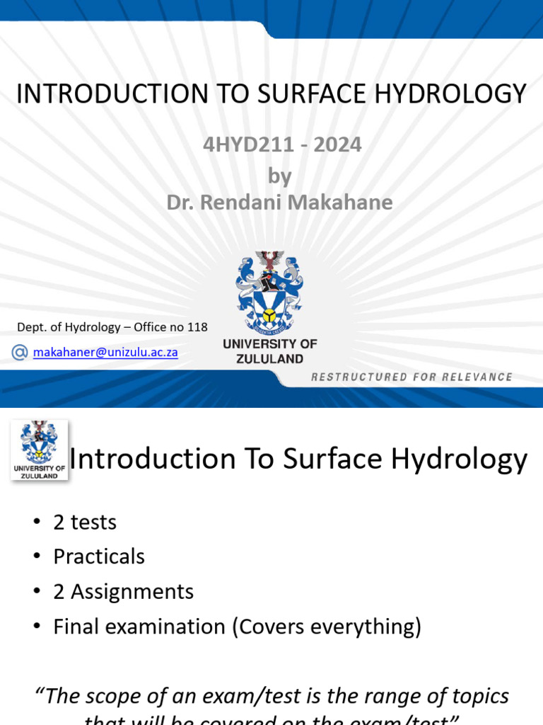 4hyd211 - Introduction To Surface Hydrology | PDF | Precipitation ...