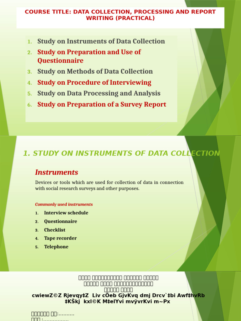 Instruments of Data Collection | PDF