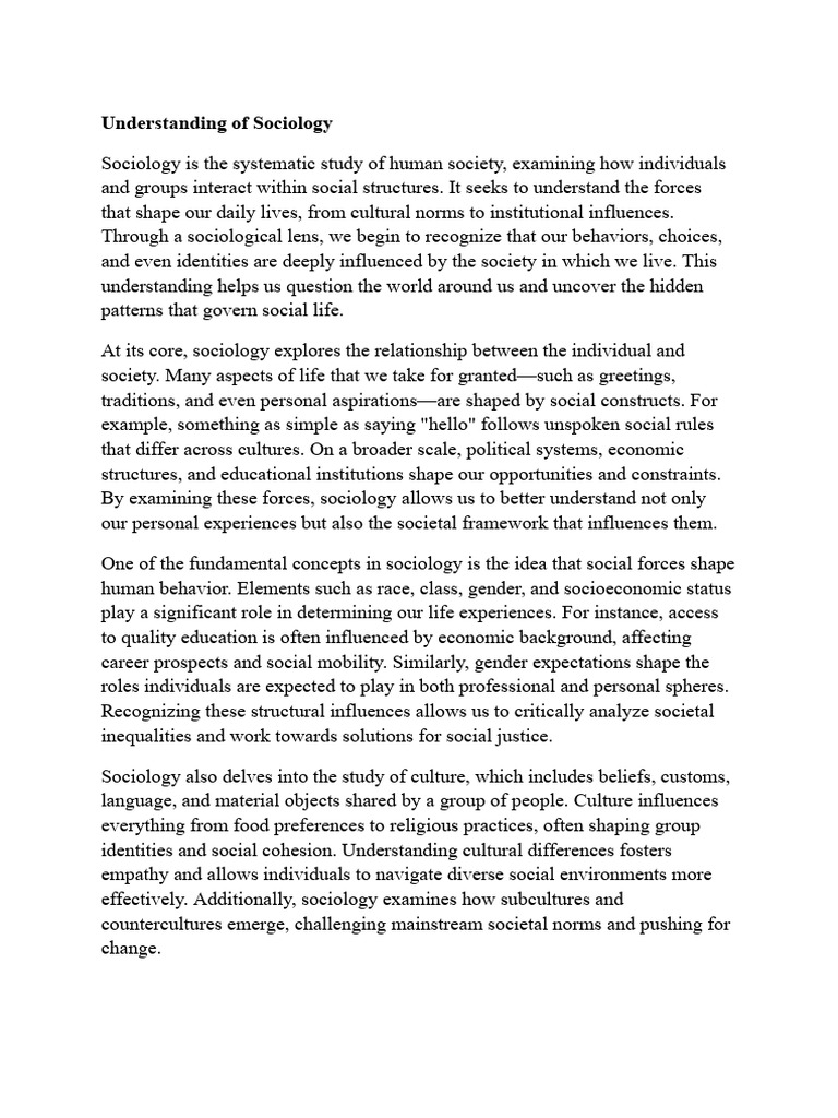 Exploring the Foundations of Sociology | PDF | Sociology | Society