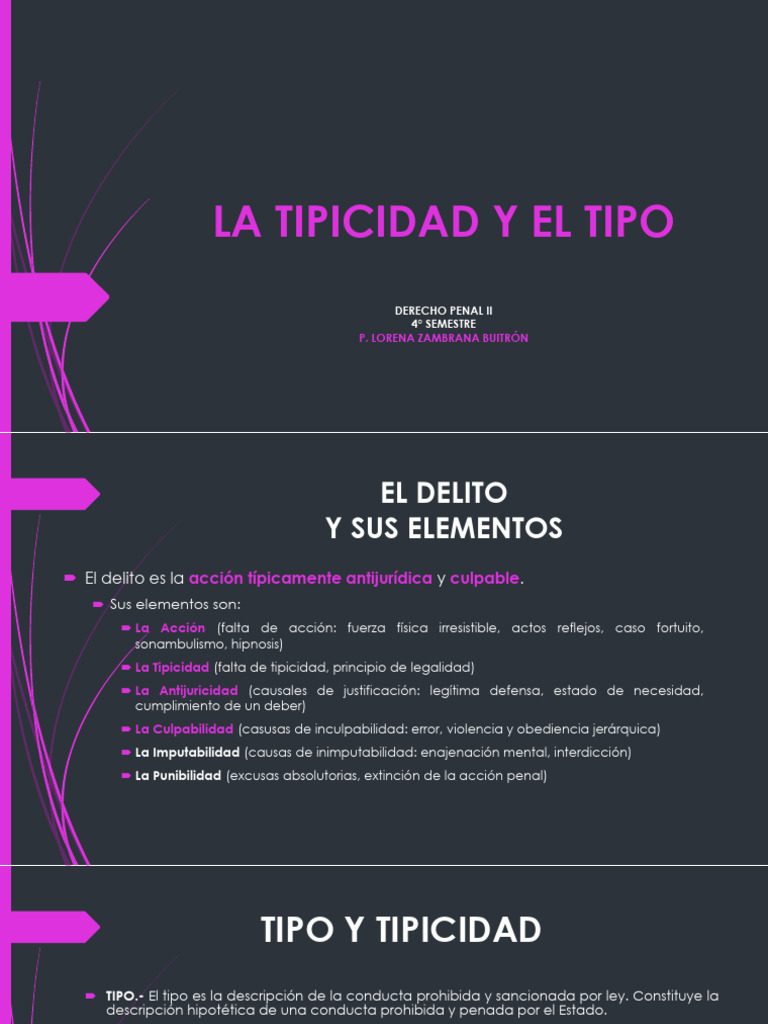 t3. El Tipo y La Tipicidad. Sus Elementos | PDF | Derecho penal | Justicia