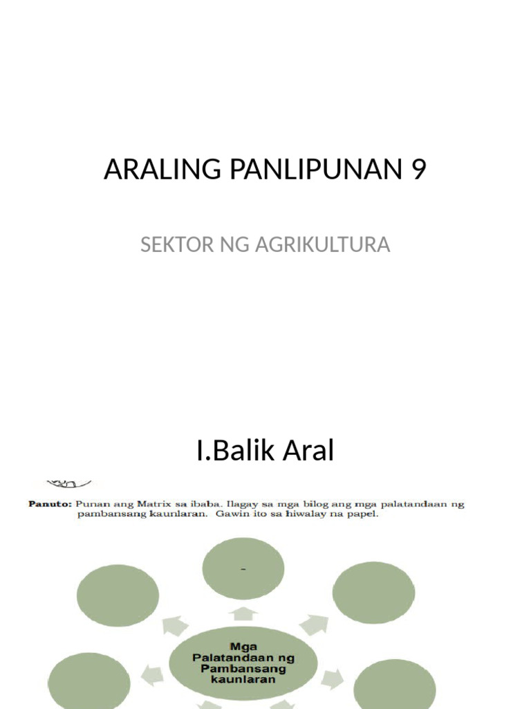 Sektor NG Agrikultura PPT 1 | PDF