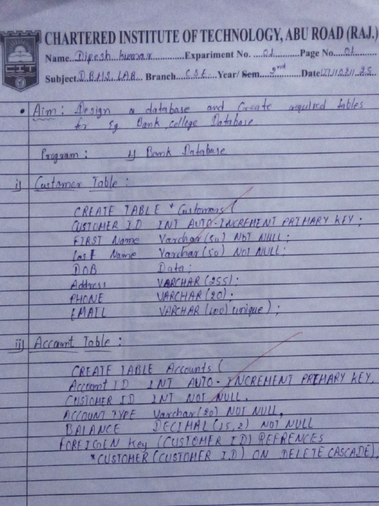 Dbms Practical | PDF